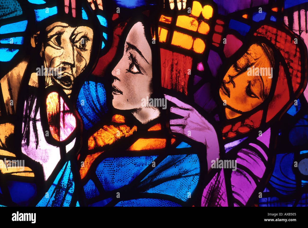Stained glass woman hand detail hi-res stock photography and images - Alamy