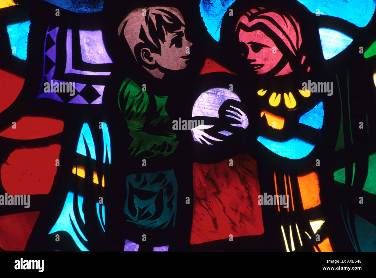 Stained glass window children playing hi-res stock photography and ...