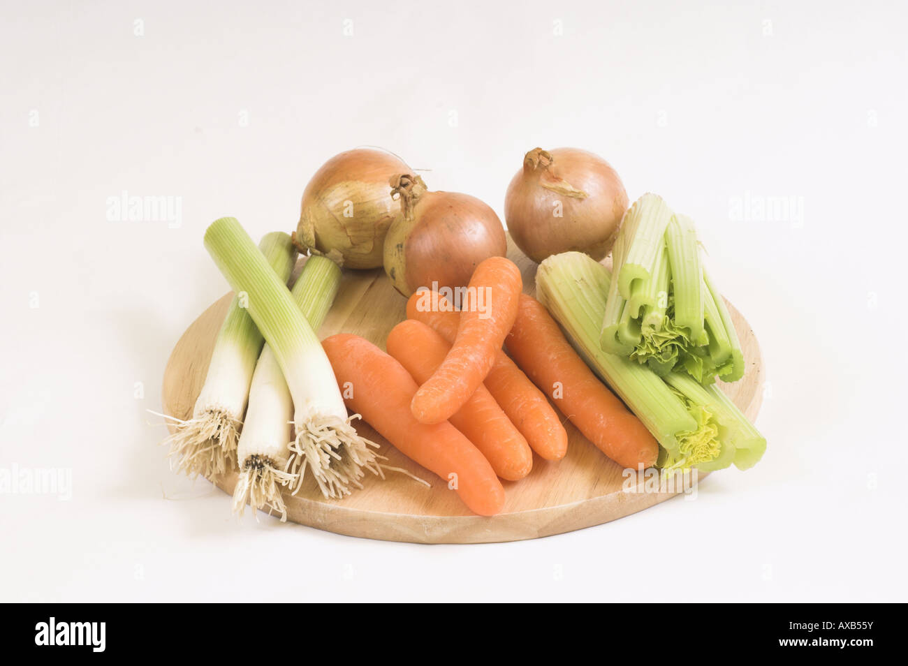 Vegetable Stock ingredients Leek Carrot Celery and onion Stock Photo ...