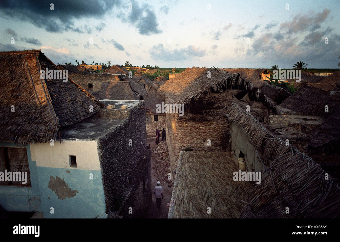 pate village on pate island, at the Indian ocean, near the border with ...