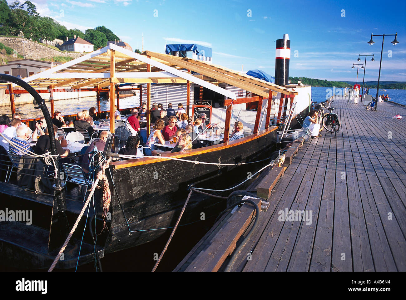 Harborside drinks, Oslo Norway Stock Photo - Alamy