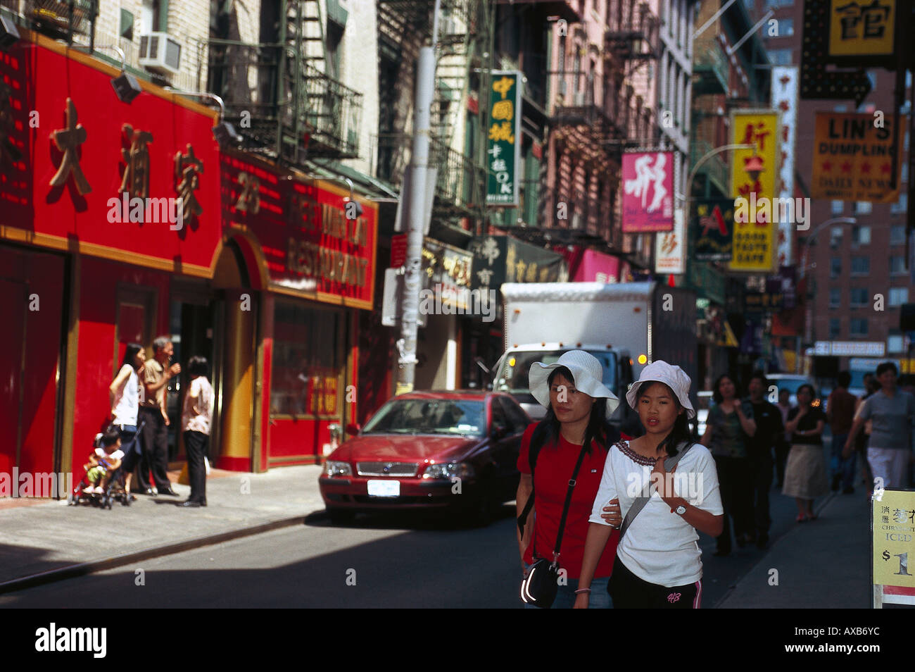 People in a street at Chinatown, Pell Street, Chinatown, Manhattan, New ...