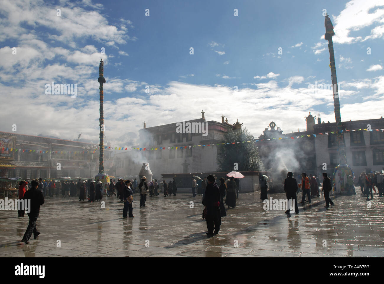 Pilgrim at the Jokhang Temple in Lhasa, Tibet Stock Photo - Alamy