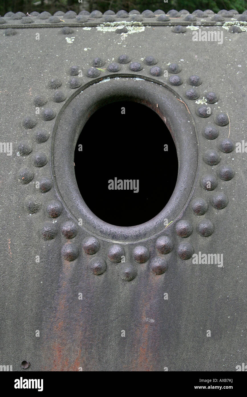 Round opening in the body of large metal cylinder Stock Photo - Alamy