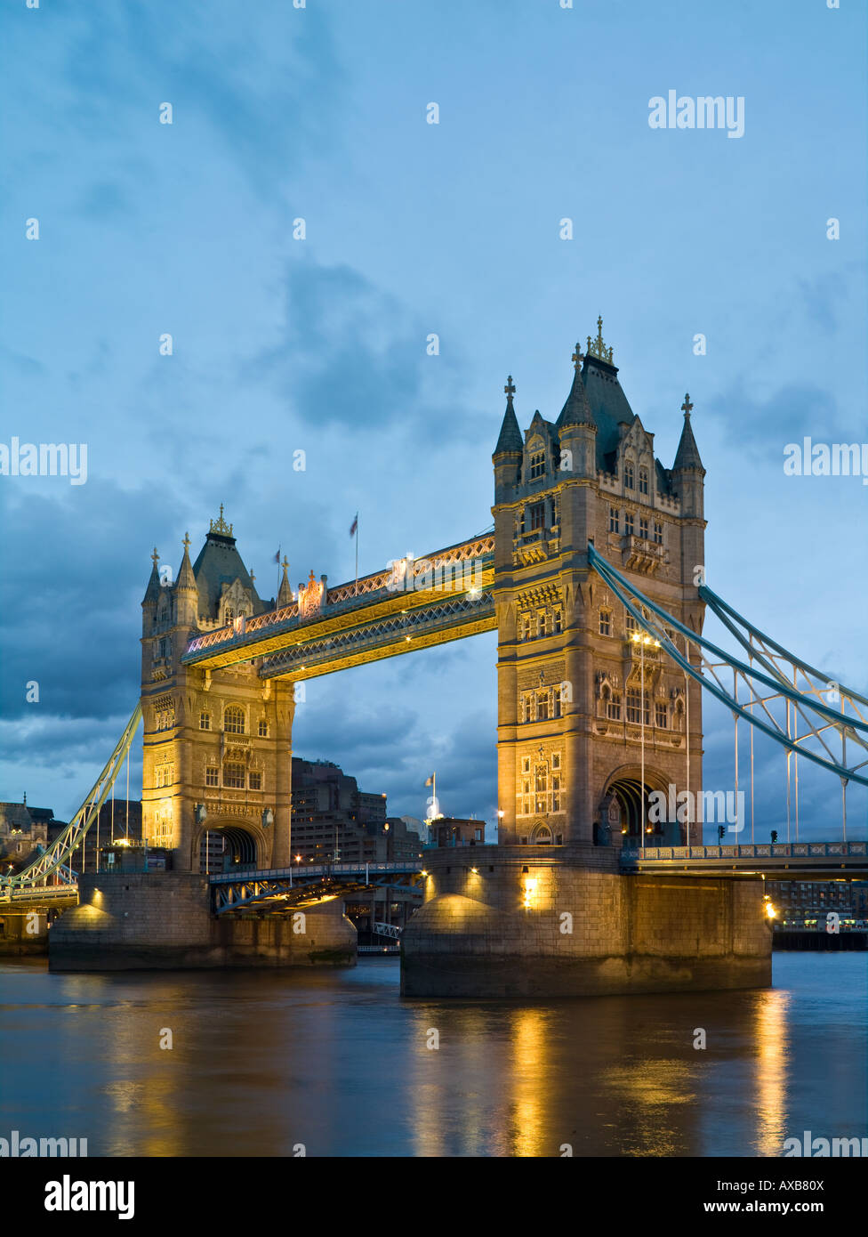 Tower Bridge, London, England, at dusk Stock Photo - Alamy