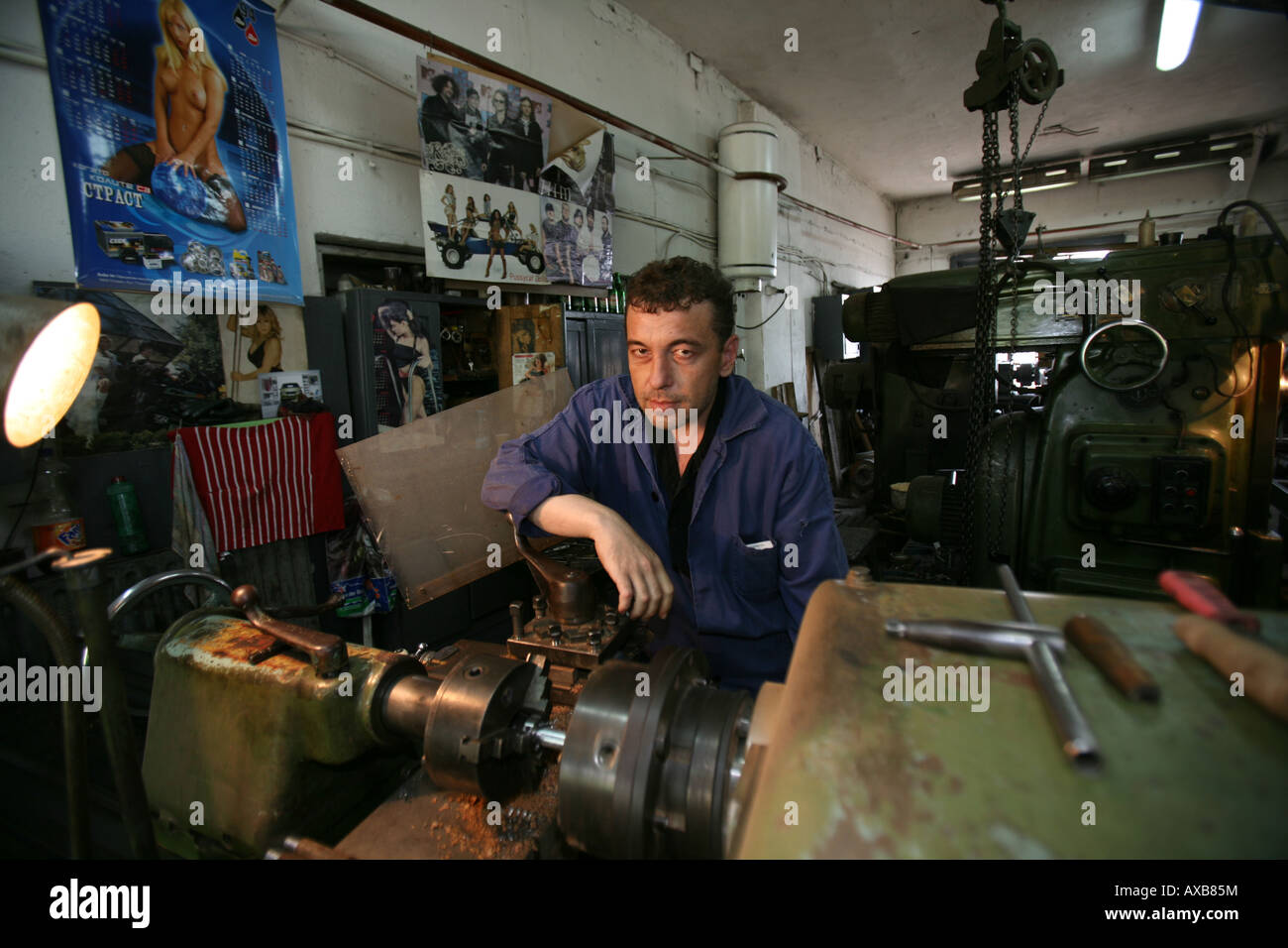 worker in factory, lom, bulgaria Stock Photo - Alamy