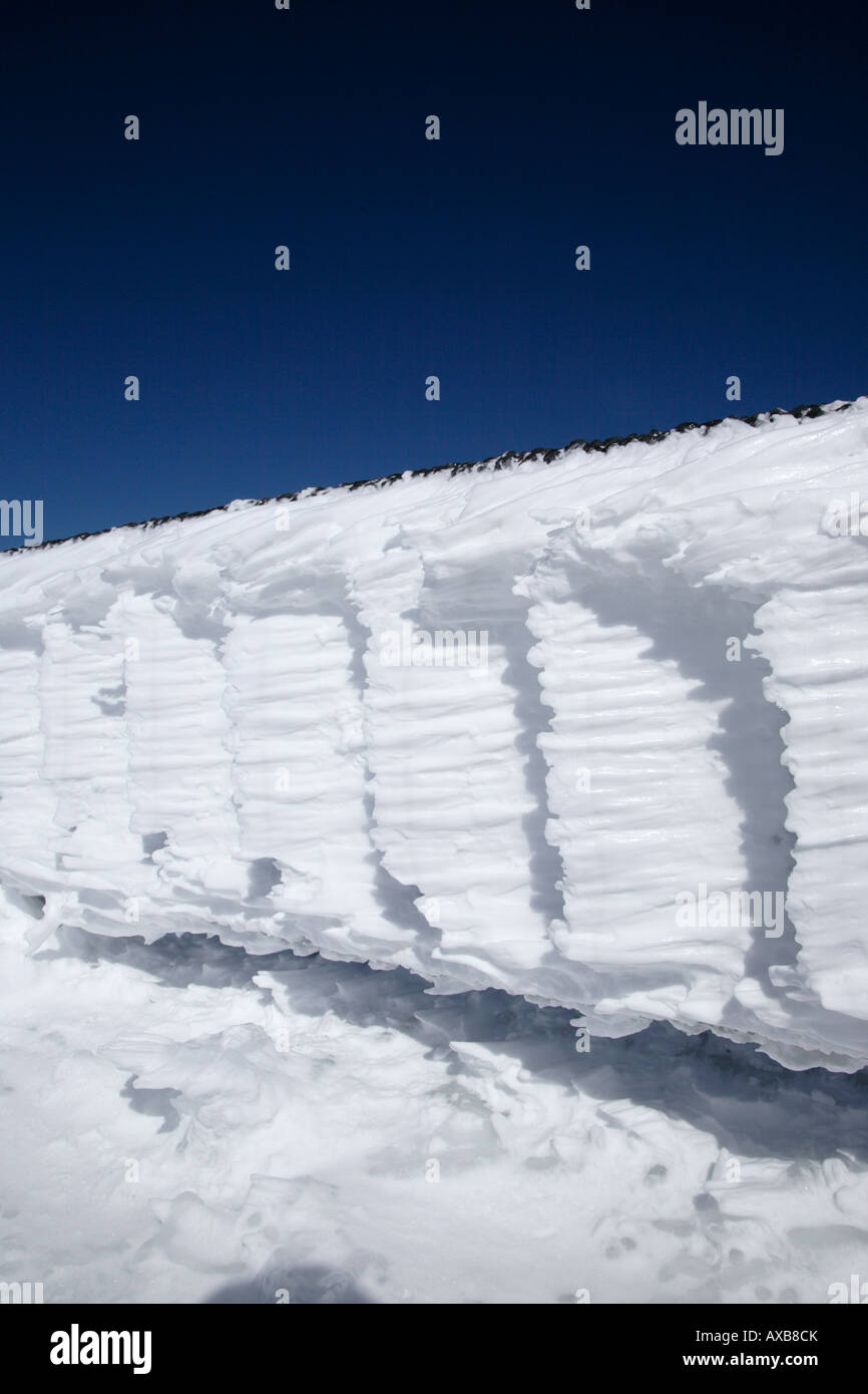 Rime ice on the summit of Mount Washington during the winter months ...