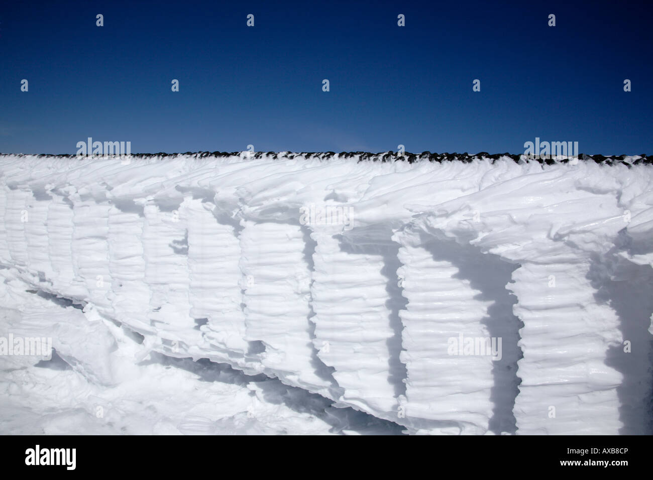 Rime ice on the summit of Mount Washington during the winter months ...