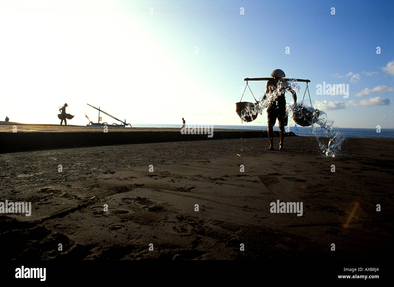 Salt Production, Traditional salt production, Kusamba Beach, Bali ...
