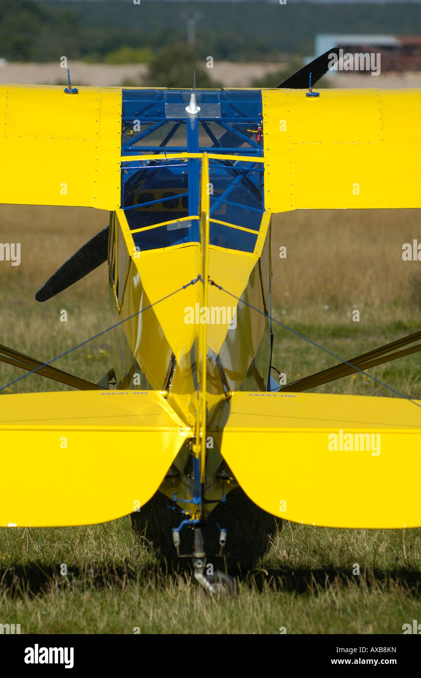 Back view of fuselage and tail of Piper Cub J-3, historic and also ...