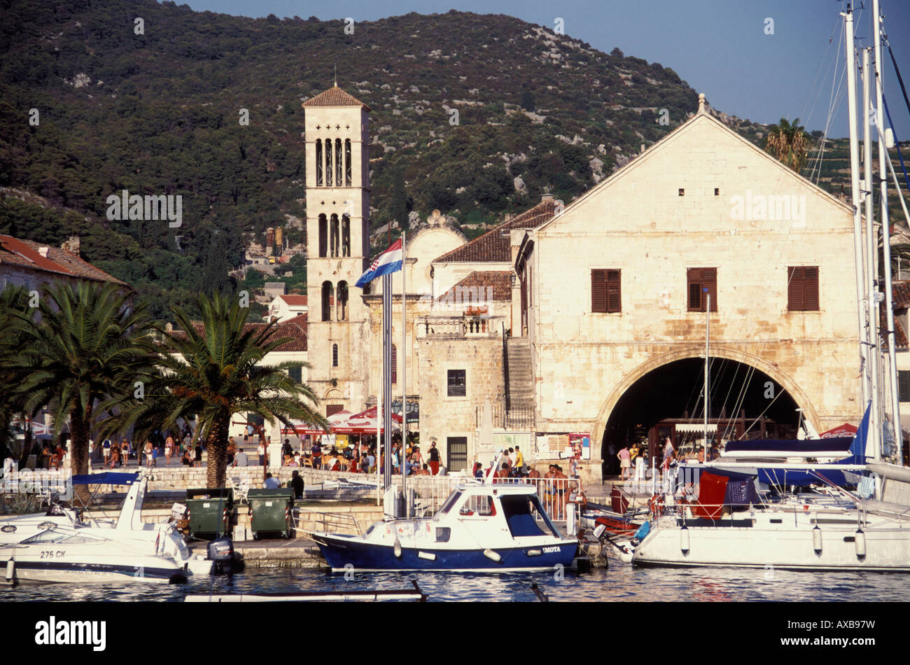 Hvar harbor, marina, Croatia, Former Yugoslavia Stock Photo - Alamy