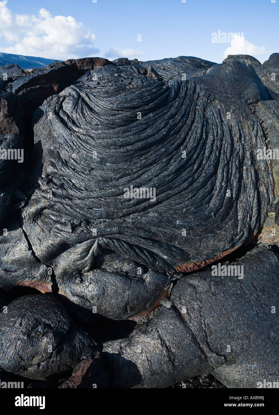 A Pahoehoe lava formation in a flow in Hawai i Volcanoes National Park ...