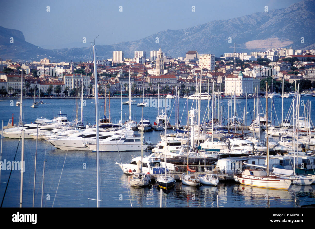 Split harbor with boats, Croatia, Former Yugoslavia Stock Photo - Alamy