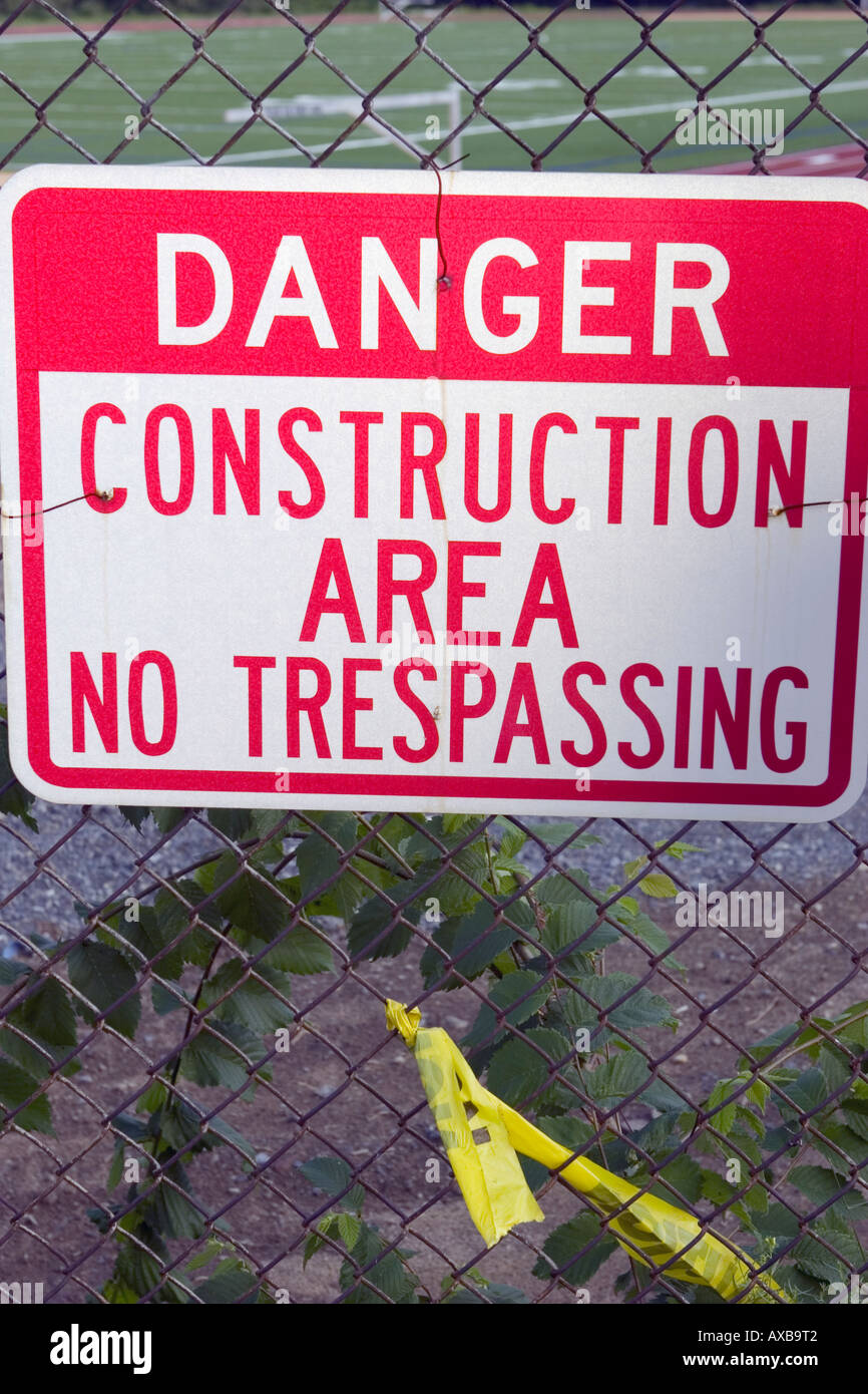 danger construction area sign Stock Photo - Alamy
