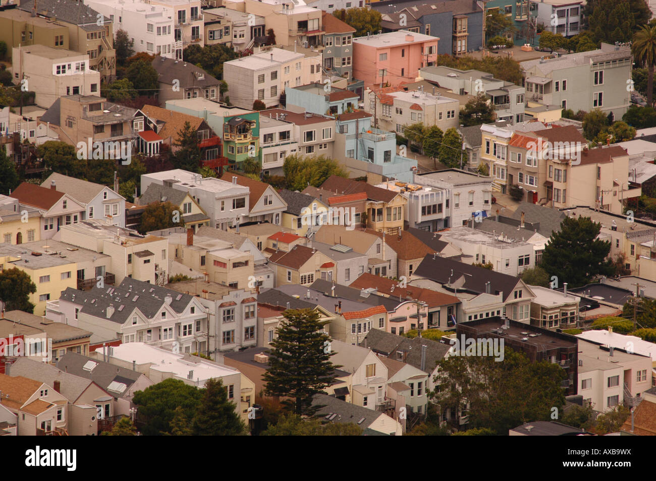 The Castro neighborhood from Twin Peaks San Francisco USA Stock Photo ...