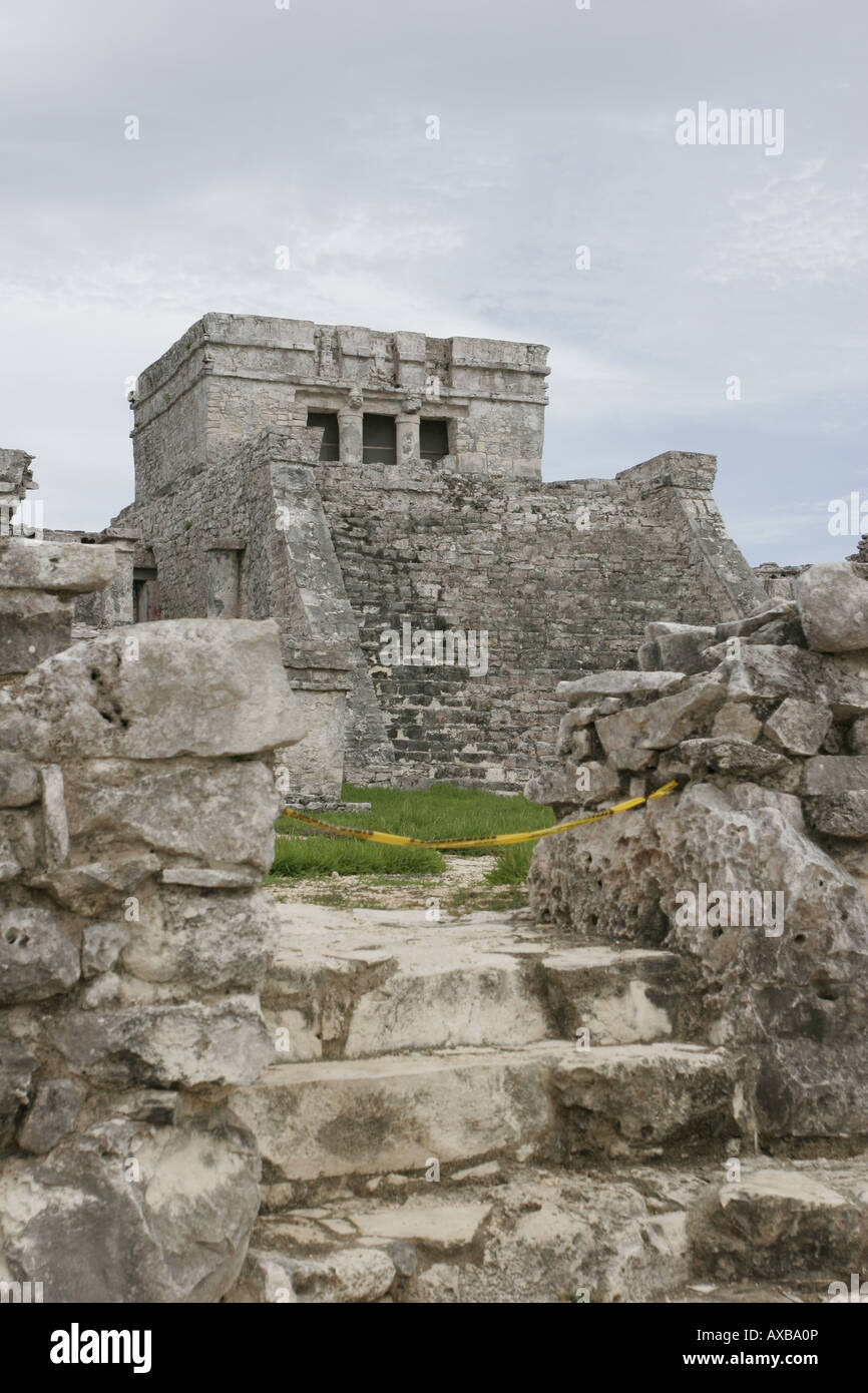Temple Tulum Yucatan Mexico Stock Photo - Alamy