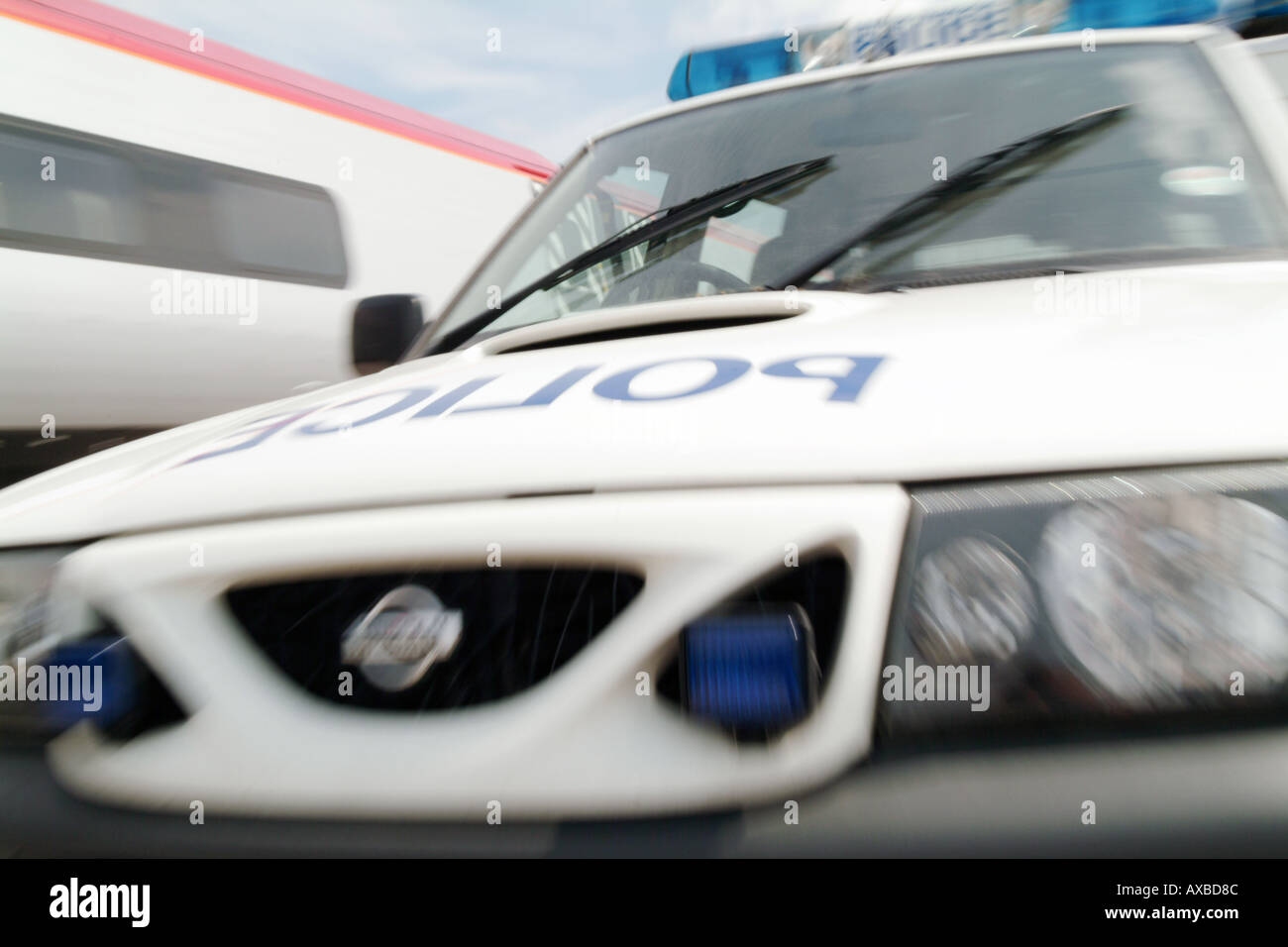 police car nissan four by 4X4 4 4 offroad law and order flashing light ...