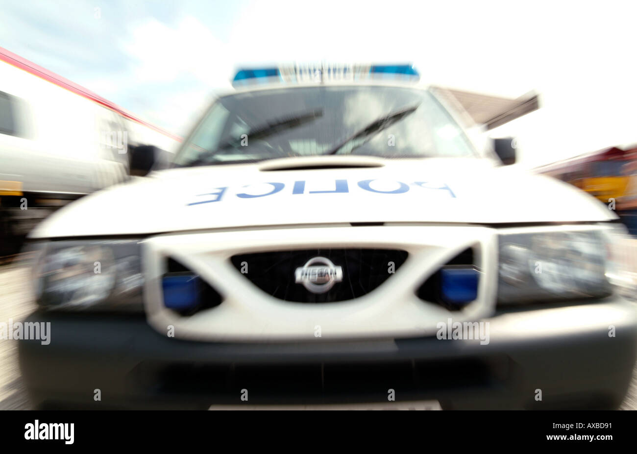 police car nissan four by 4X4 4 4 offroad law and order flashing light ...