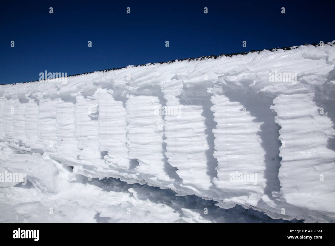 Rime ice on the summit of Mount Washington during the winter months ...