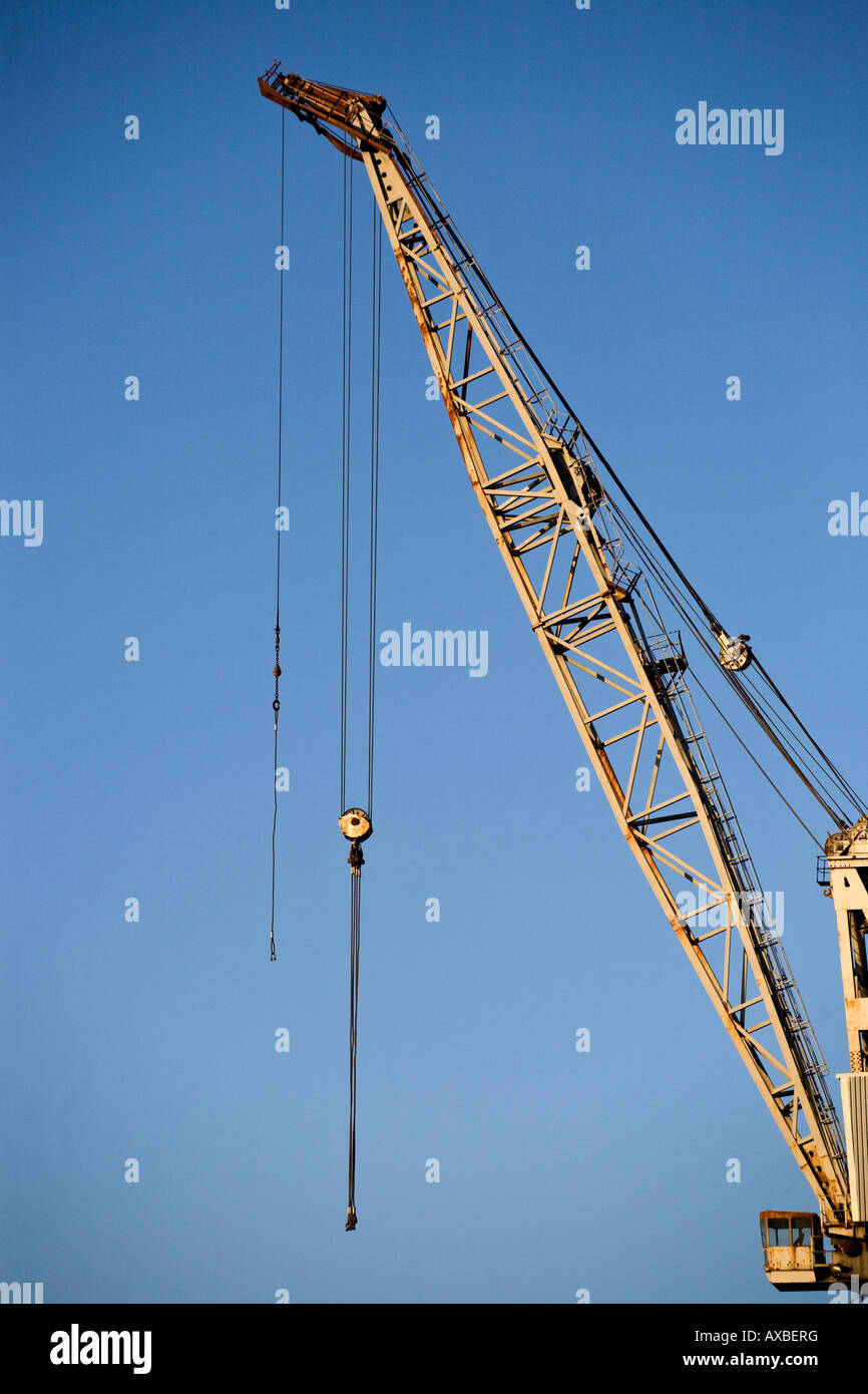 Heavy lifting cranes in the BAE Systems ship yard on the river Clyde ...
