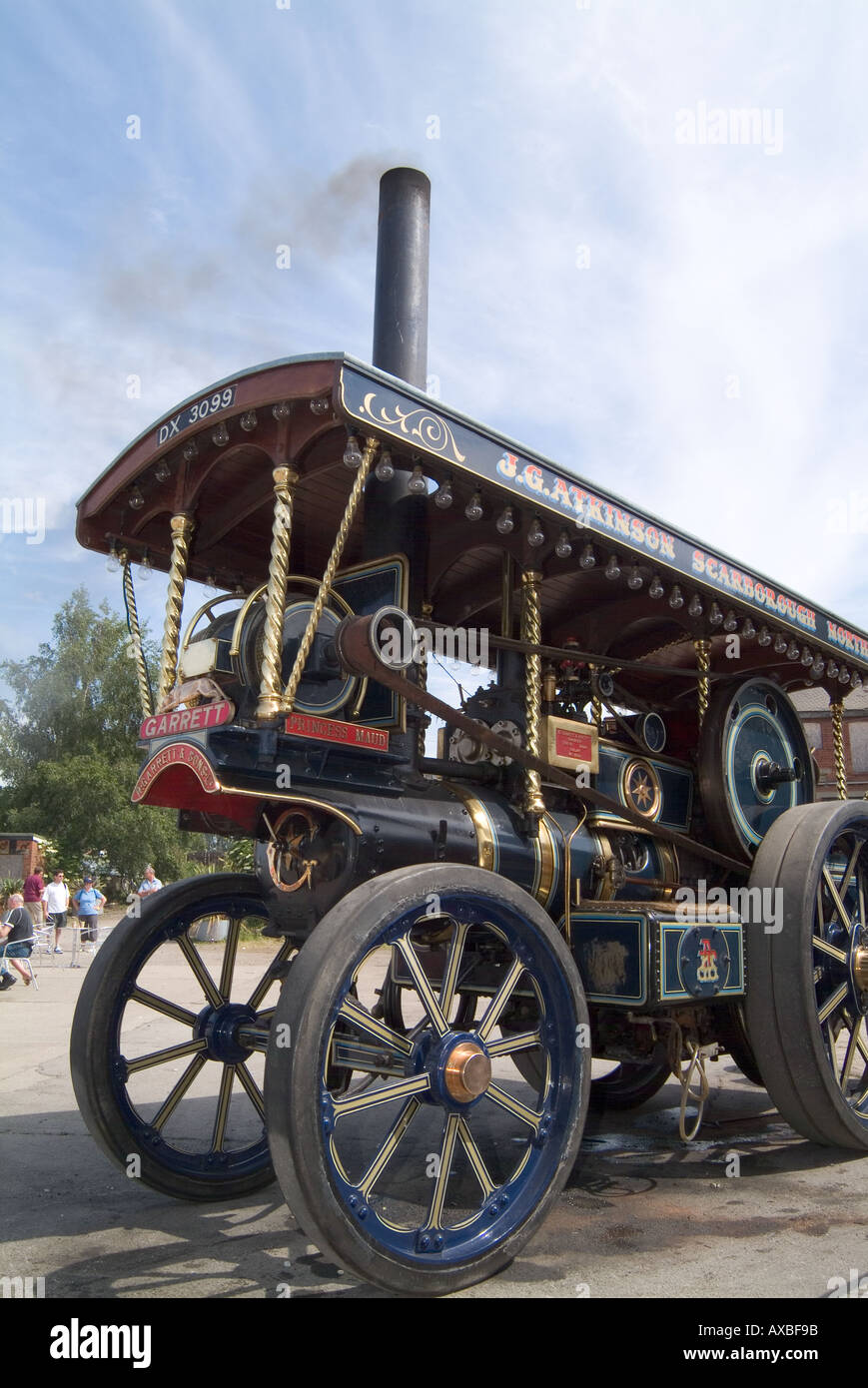 steam traction engine coal smoke fire pressure static wheel fair ground ...