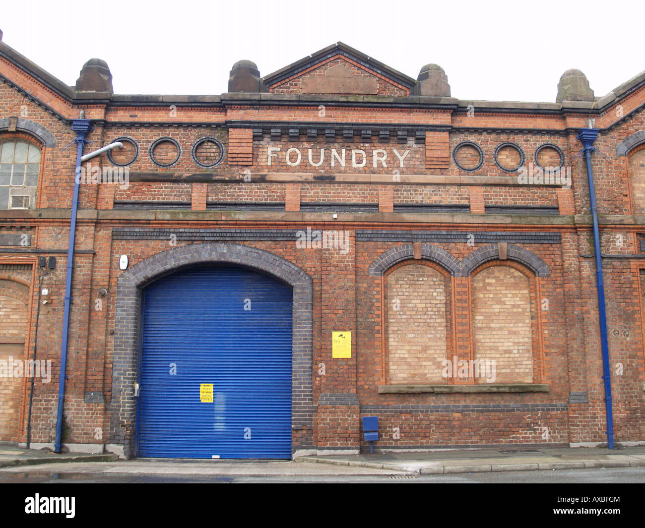 cleaned entrance doorway abandoned wharf warehouse european city of ...