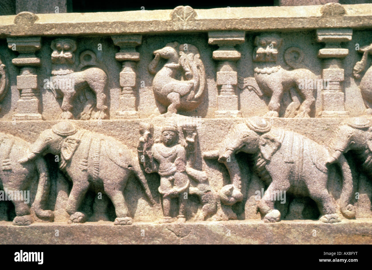 Palampet (India) Ramappa Temple view from south side frieze detail ...