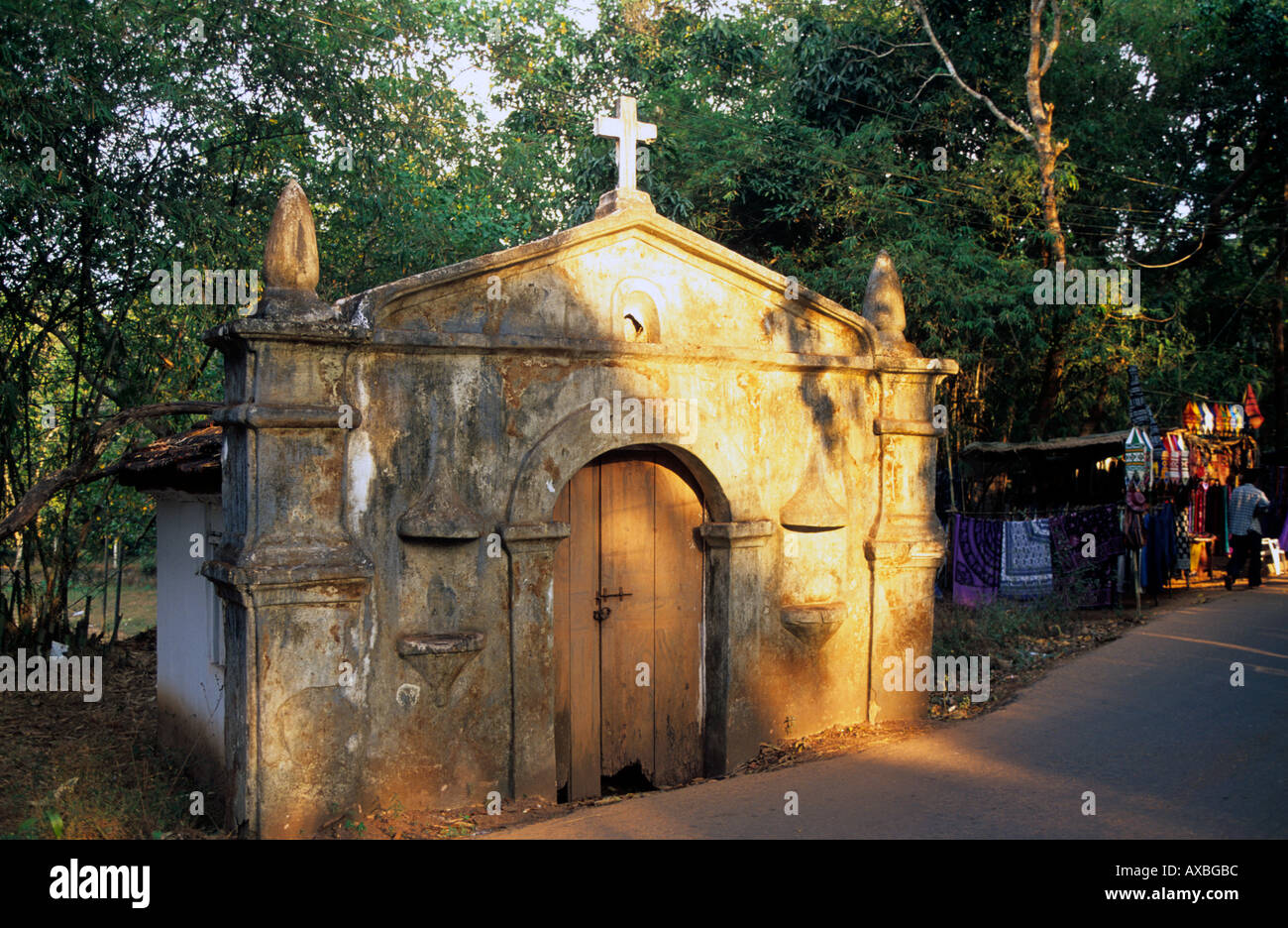 india north goa a church on the baga road Stock Photo - Alamy