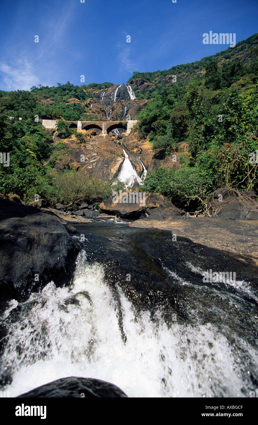 india goa a view of the Dudhsagar Falls Stock Photo - Alamy