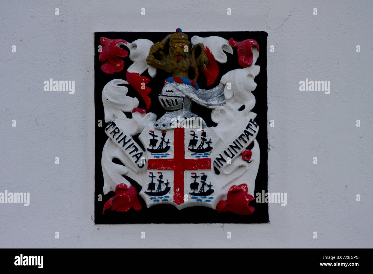 Heraldry square Plaque on St Annes Lighthouse, Dale. Armor, red cross ...