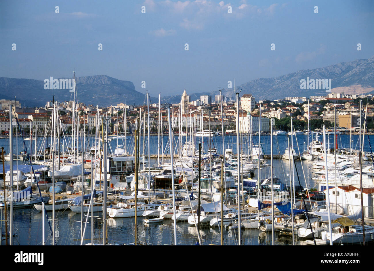 Split harbor with boats, Croatia, Former Yugoslavia Stock Photo - Alamy