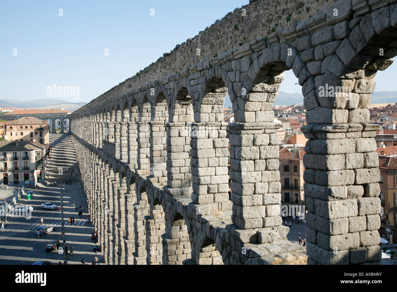 The Roman-built aqueduct in Segovia, Spain Stock Photo - Alamy