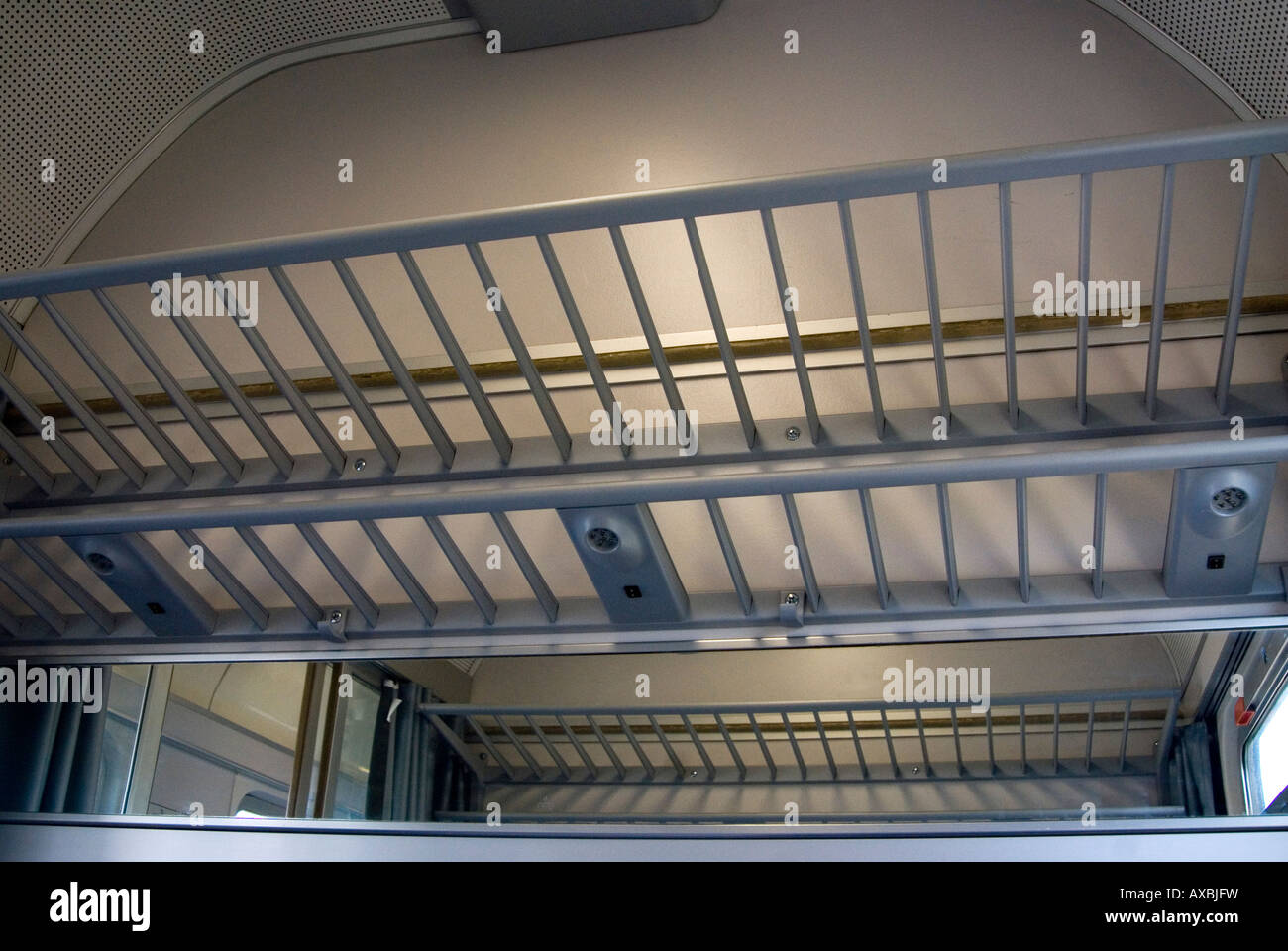 Luggage Rack In An Italian Train Stock Photo Alamy