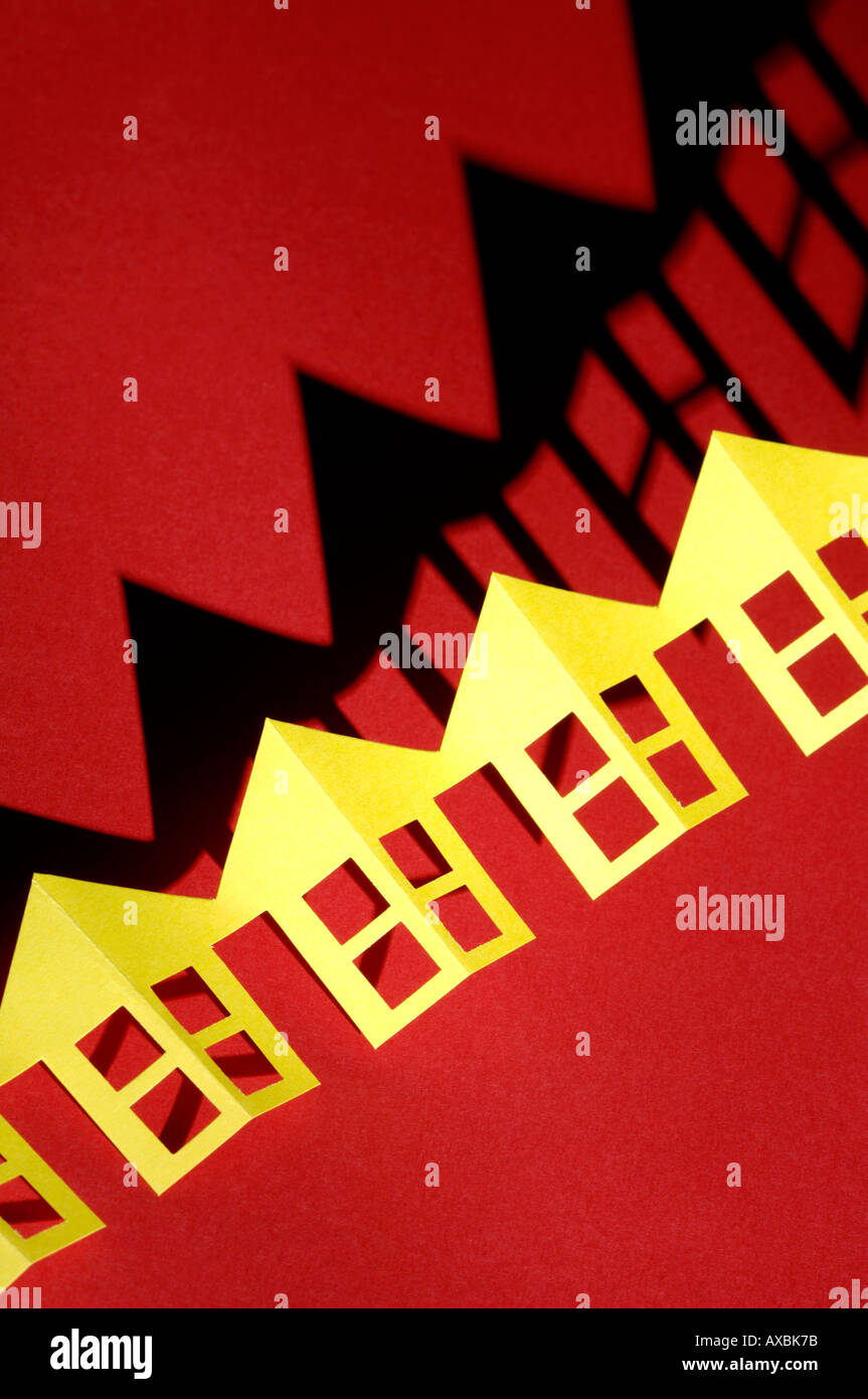 Paper chain of houses Stock Photo - Alamy