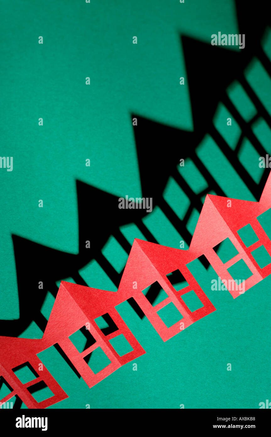 Paper chain of houses Stock Photo - Alamy