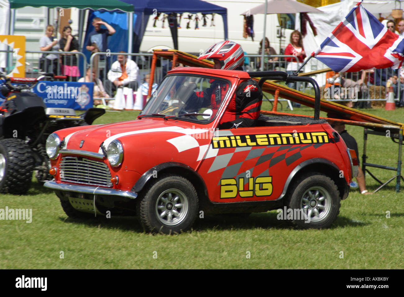 customised mini car driver red driving display lambeth country show ...