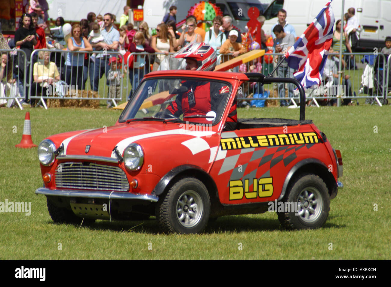 customised mini car driver red driving display lambeth country show ...