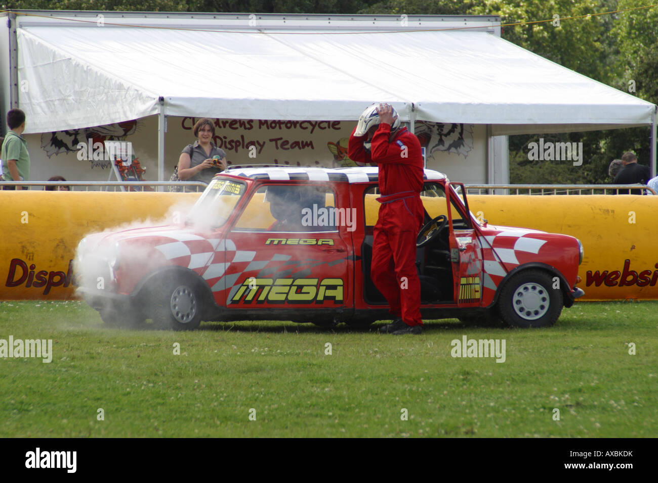 customised mini car display red old original driver lambeth country ...