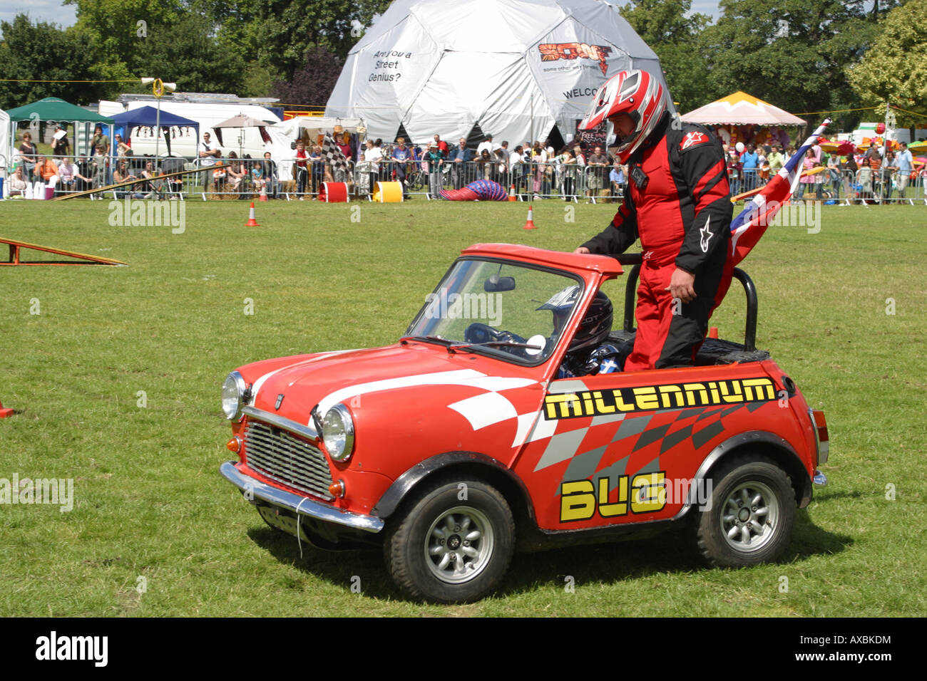 customised mini car display red old original driver lambeth country ...