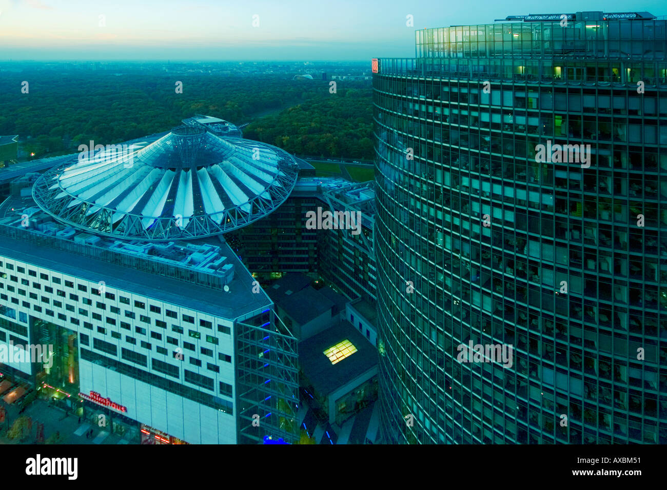 Berlin Potsdamer Platz Sony Center Atrium umbrella roof new forum ...