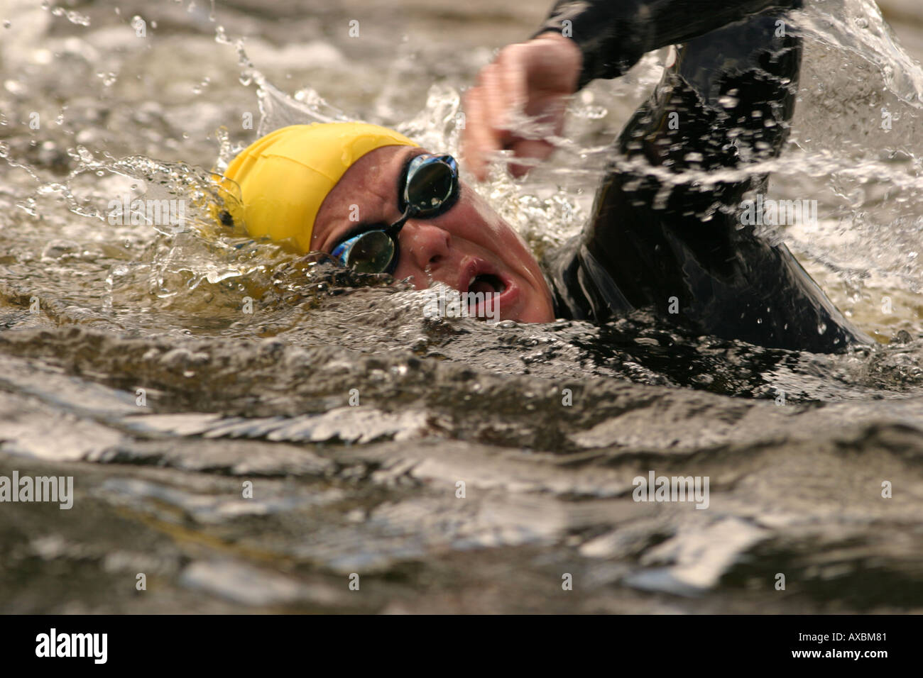 women swimming gasps for air Stock Photo - Alamy