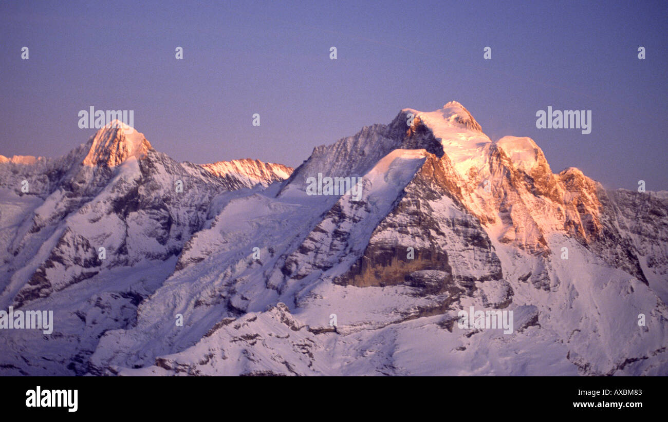 Switzerland swiss alps Bernese alps Monk Moench 4099mn Mount Eiger Top ...