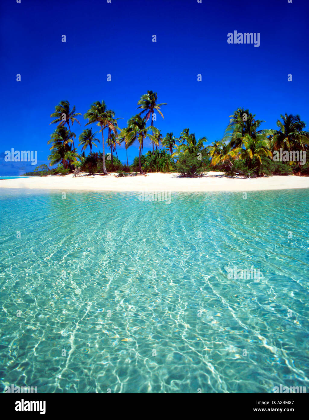 South pacific Cook Islands Aitutaki lagoon One foot Island dream beach ...