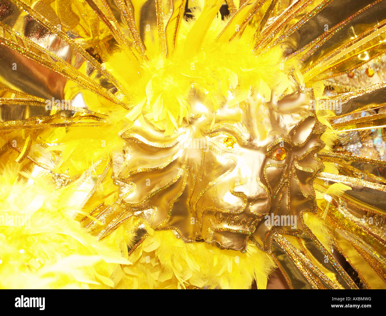 bright yellow brazilian sun god idol effigy notting hill carnival Stock ...