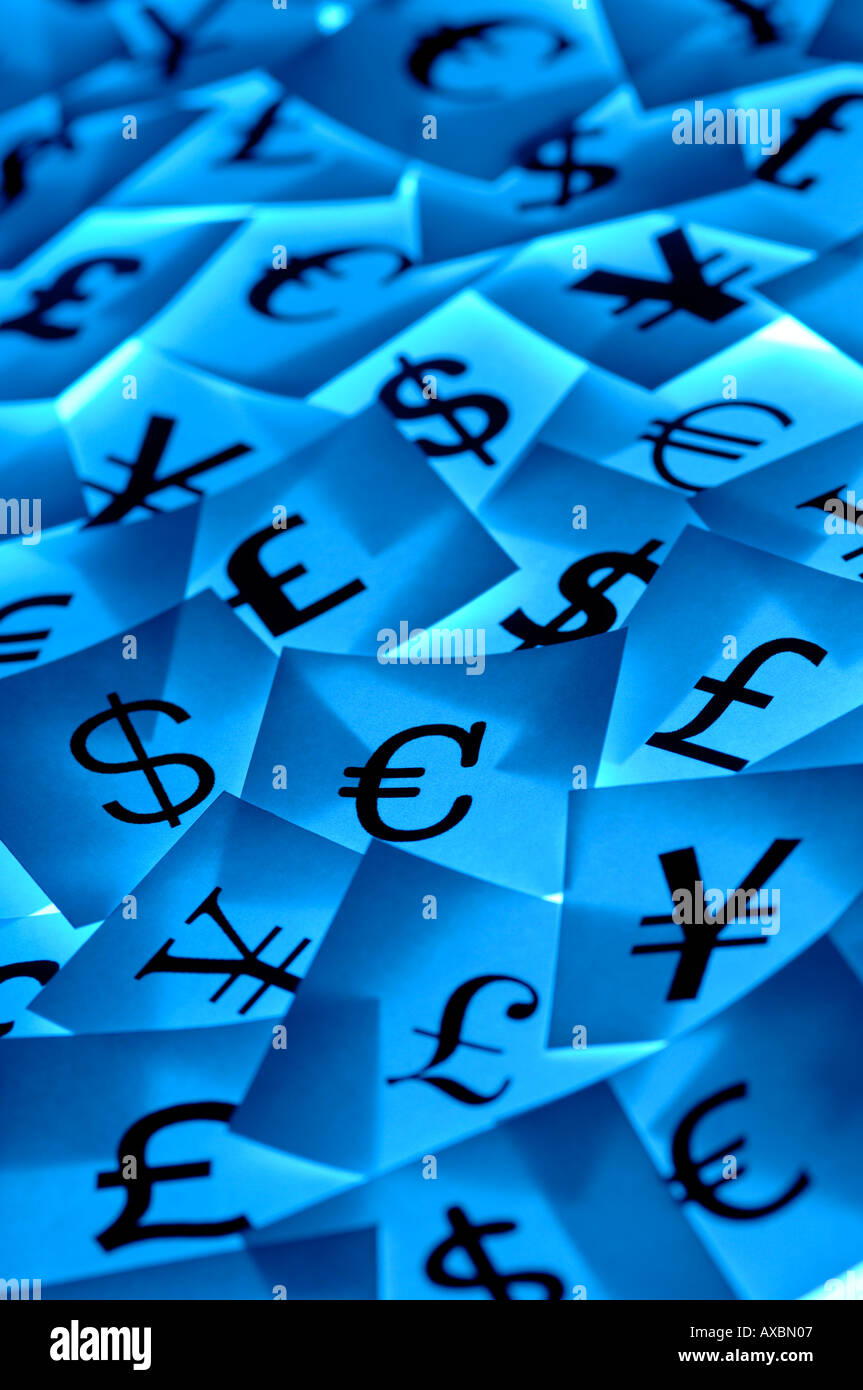 Yen pound euro and dollar currency Stock Photo - Alamy