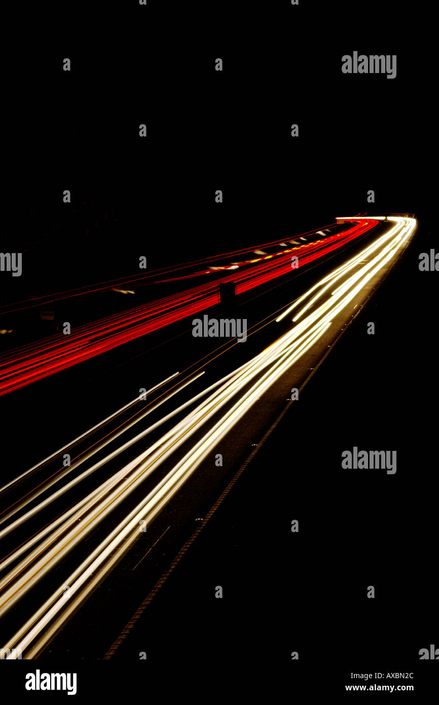 Light trails from car lights Stock Photo - Alamy