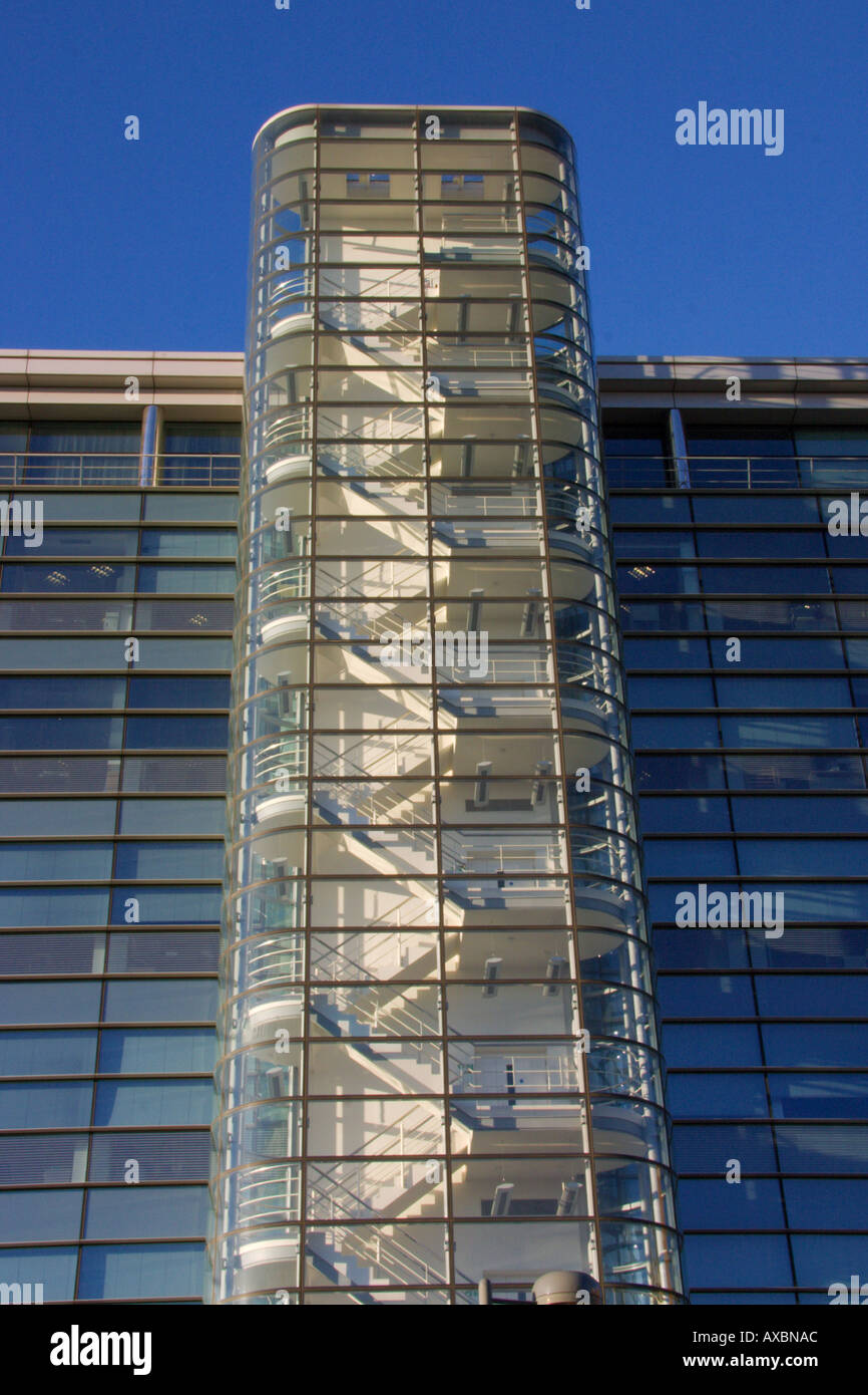 Staircase in a modern glass building Stock Photo - Alamy