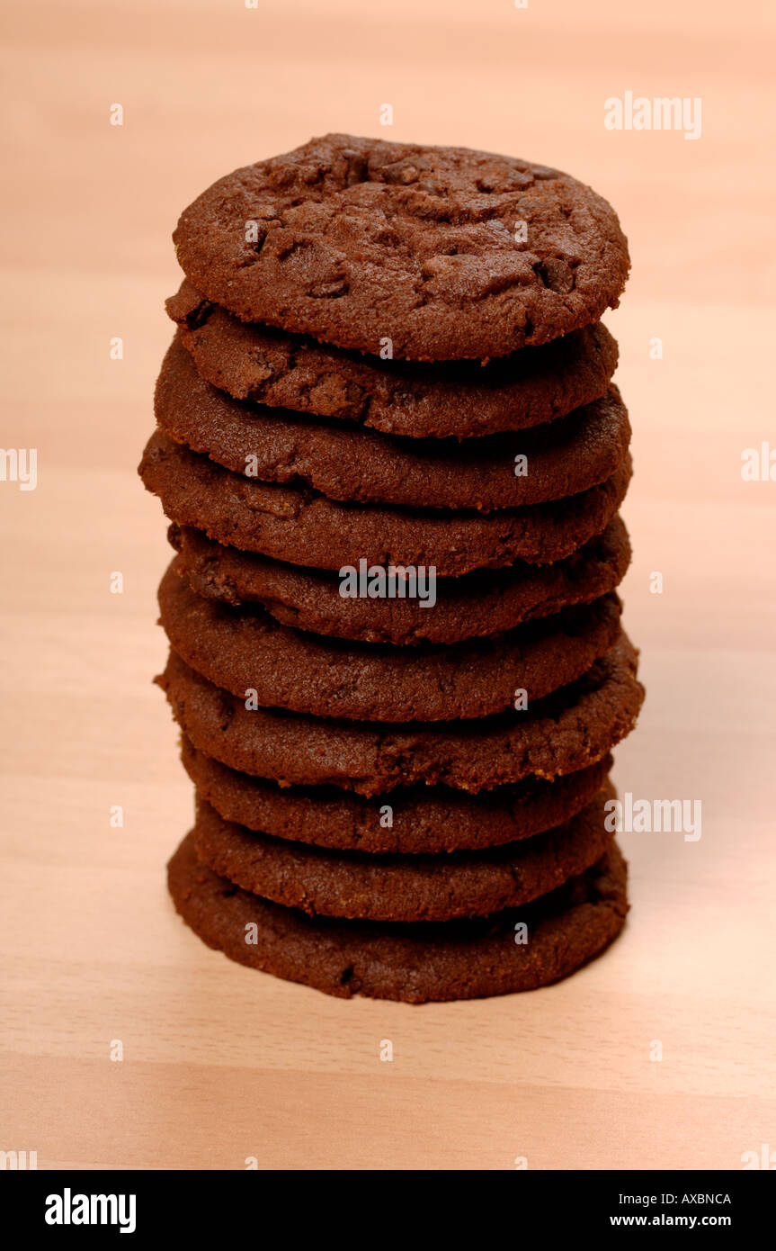Pile of chocolate biscuits Stock Photo - Alamy