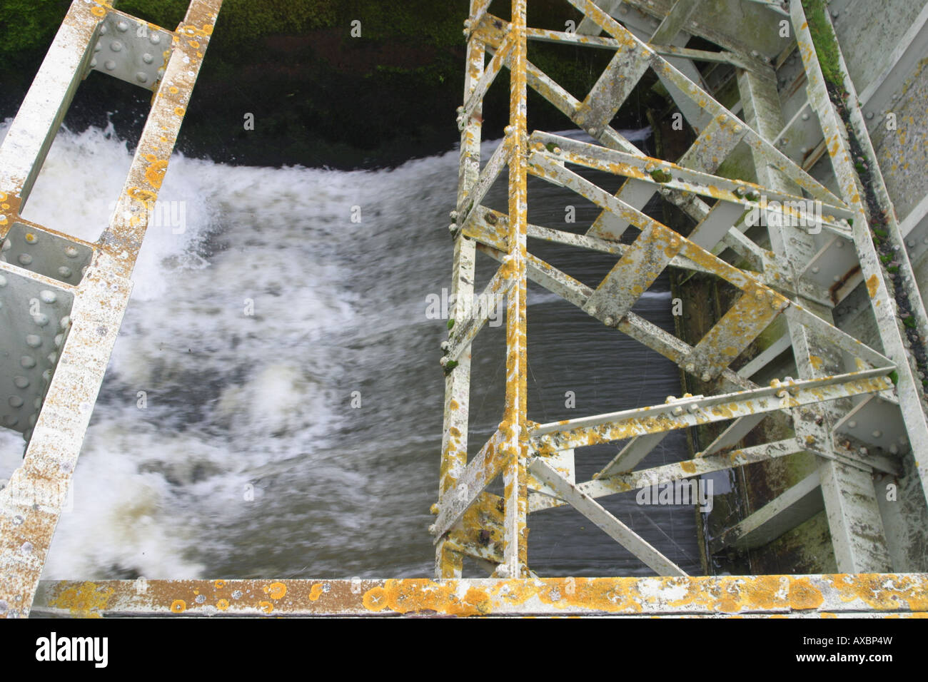 sluice water flow control modern surf bridge metal yalding kent england ...