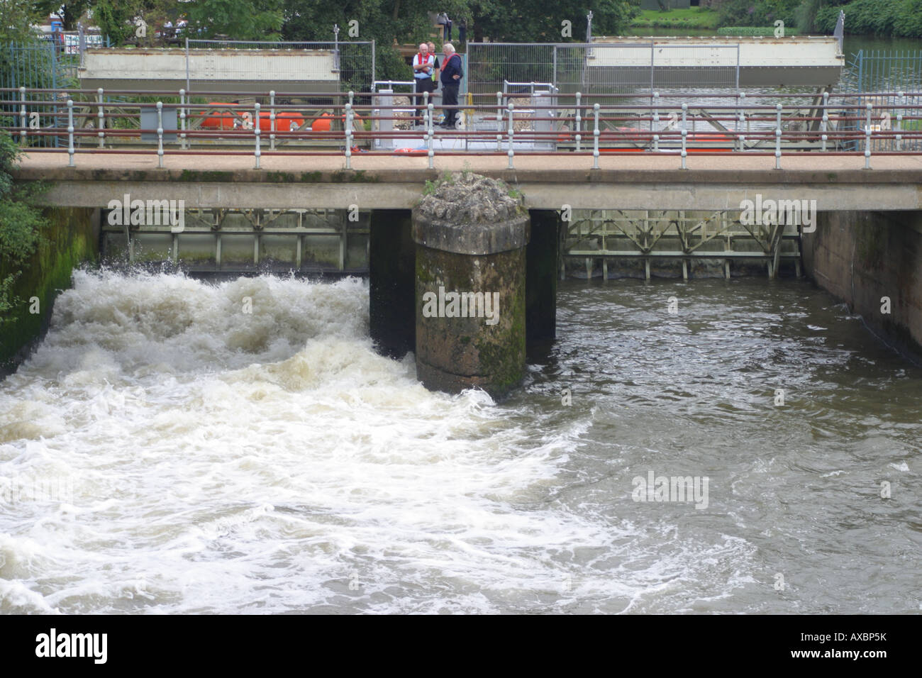 sluice water flow control modern surf bridge metal yalding kent england ...